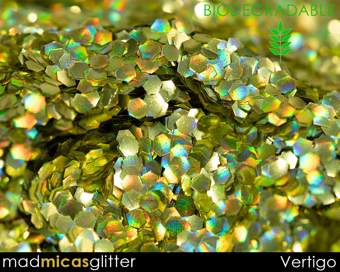 Vertigo Holographic Gold Glitter – Mad Micas